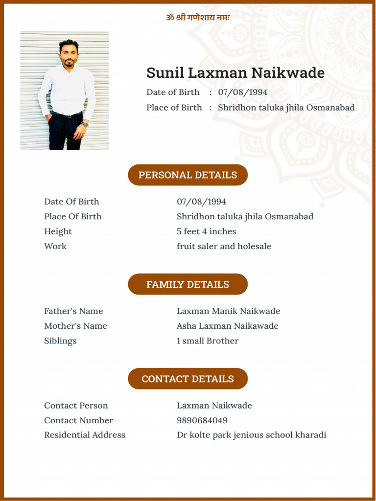 Biodata | PDF | Wellness