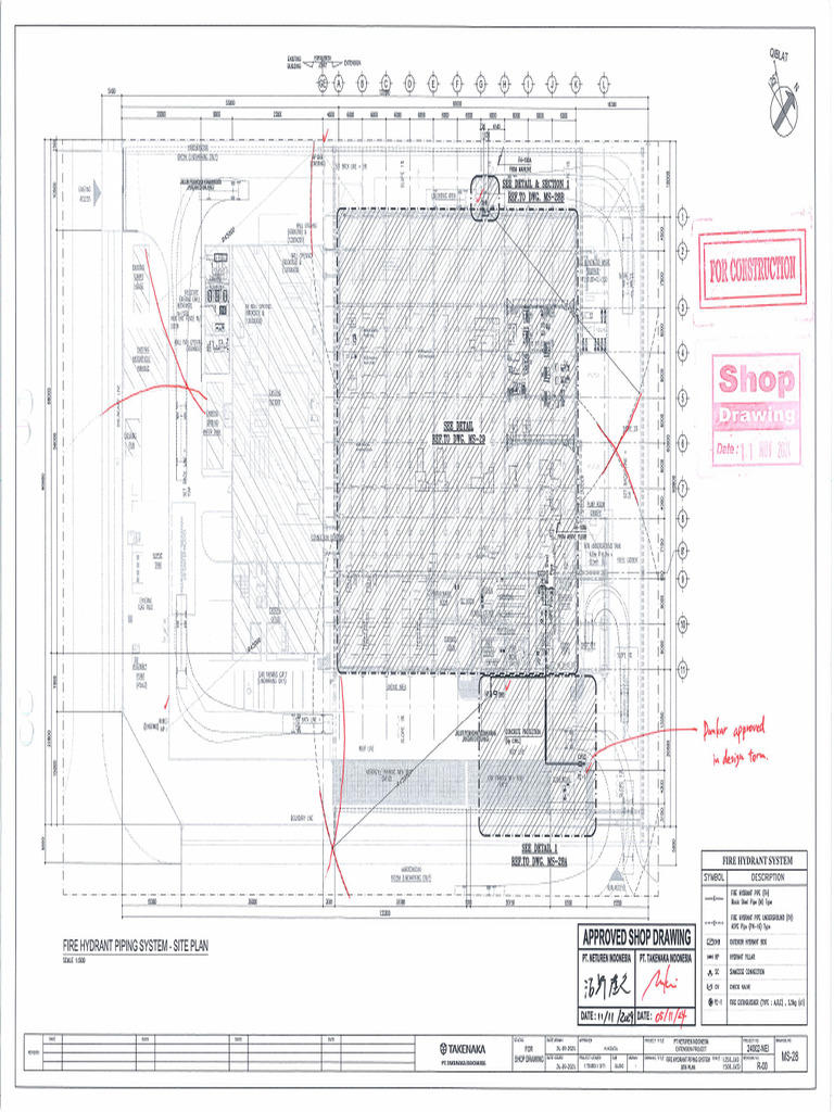 (MS-28) - Shop Drawing Fire Hydrant Piping System Site Plan - Neturen ...