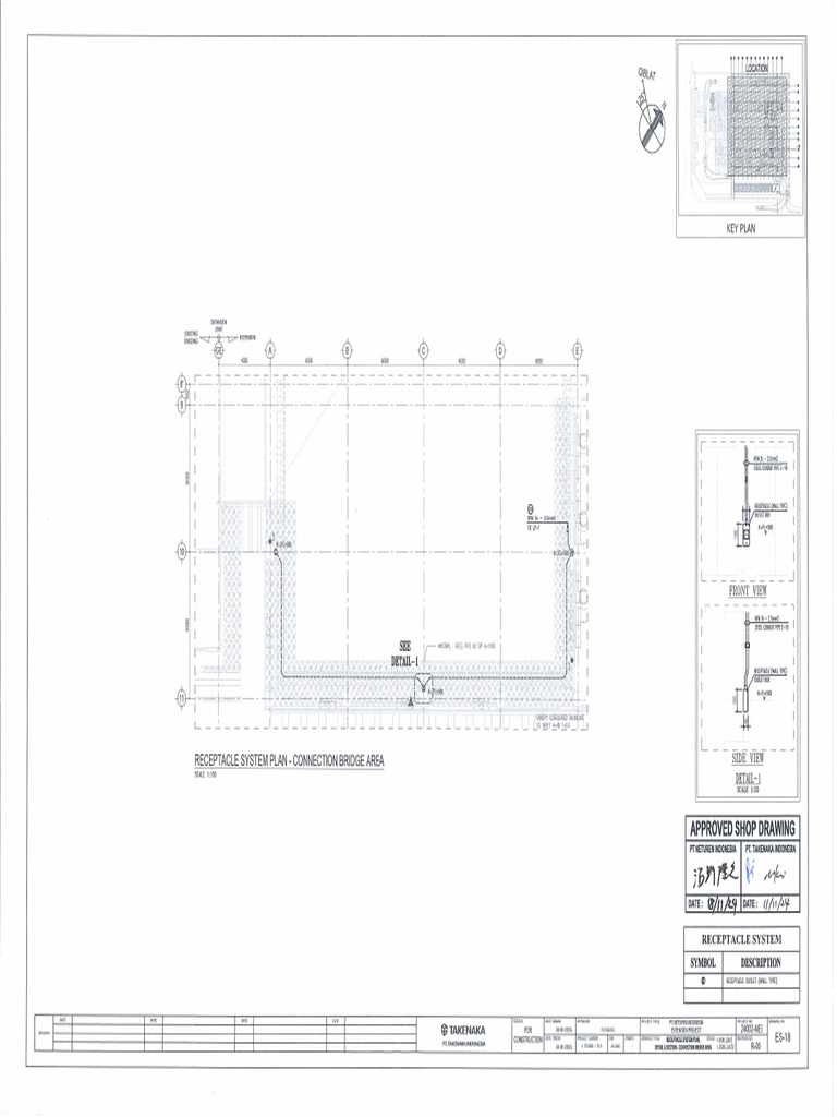 (ES-18) - Shop Drawing Receptacle System Plan Detail & Section ...
