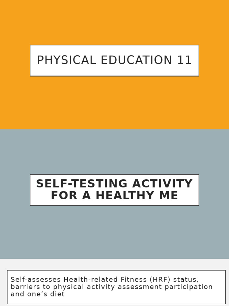 Self-Assessment for Health Fitness | PDF
