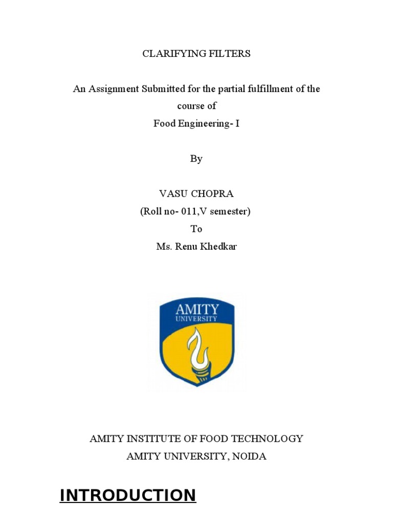 Clarifying Filter | PDF | Filtration | Chemical Engineering
