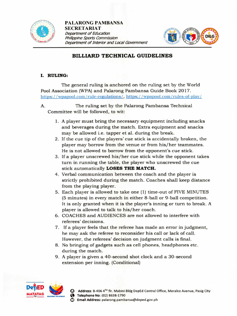Guidelines Billiard | PDF