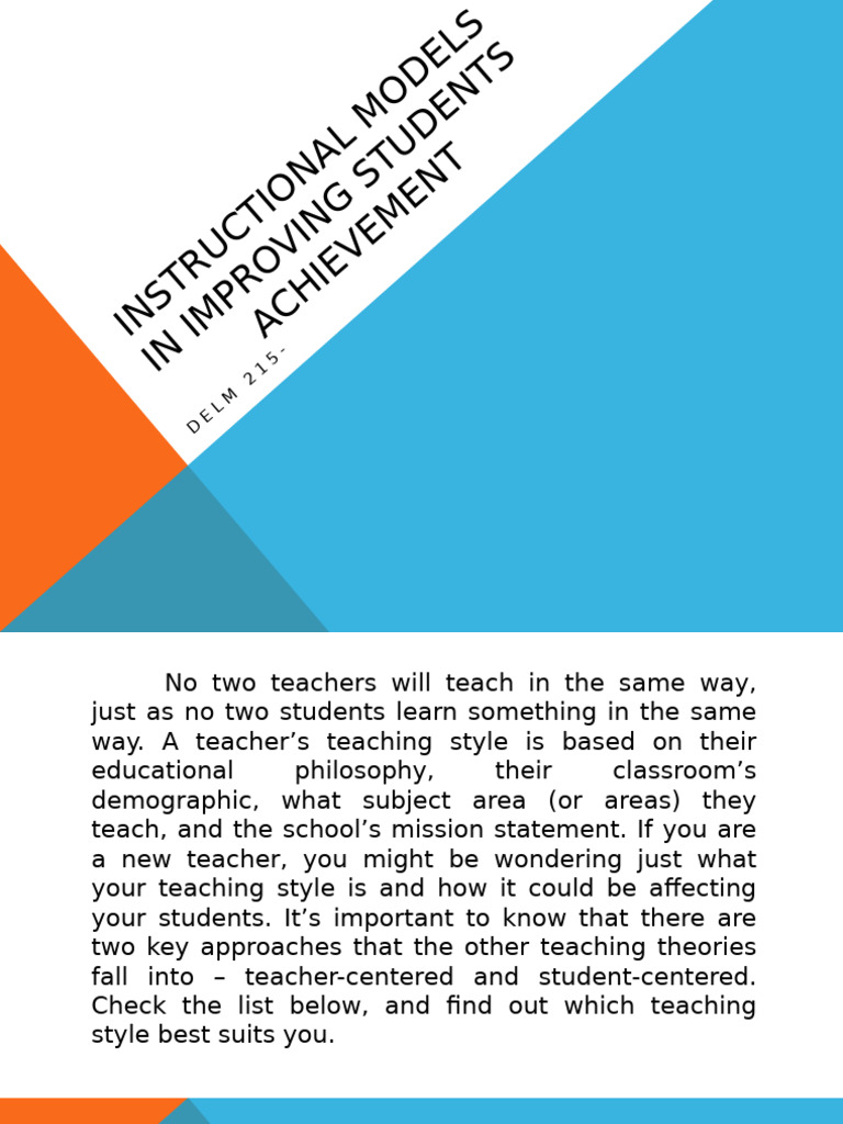 Instructional Models in Improving Students Achievement20230501103001 ...