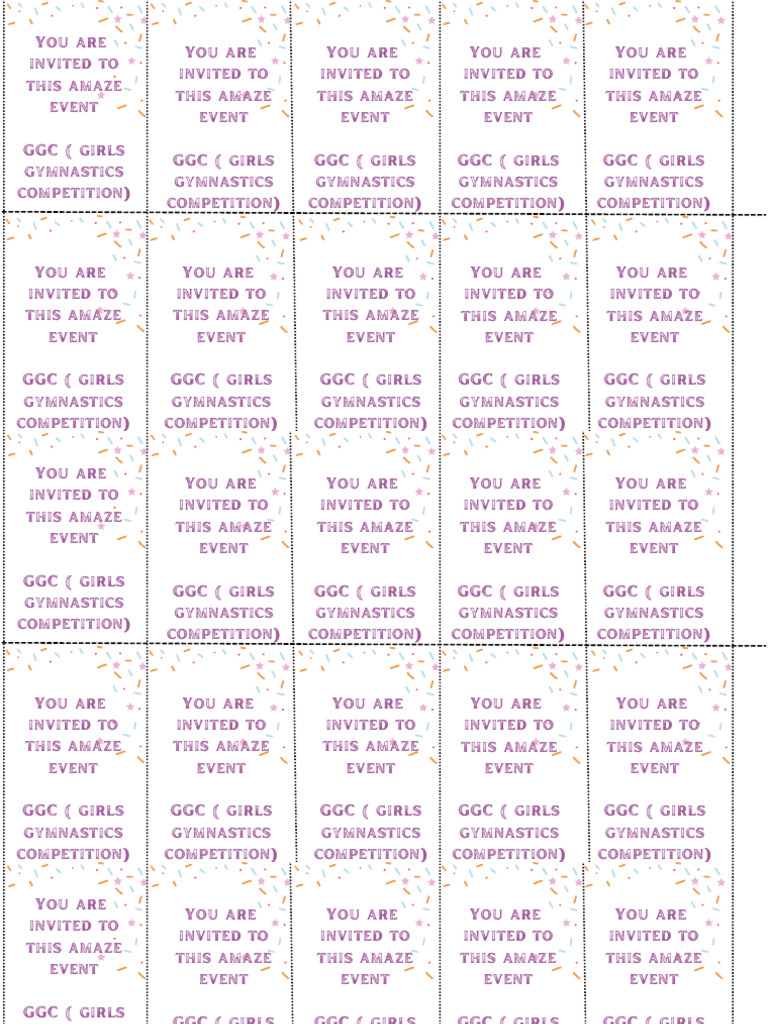 You Are Invited To This Amaze Event GGC (Girls Gymnastics Competition ...