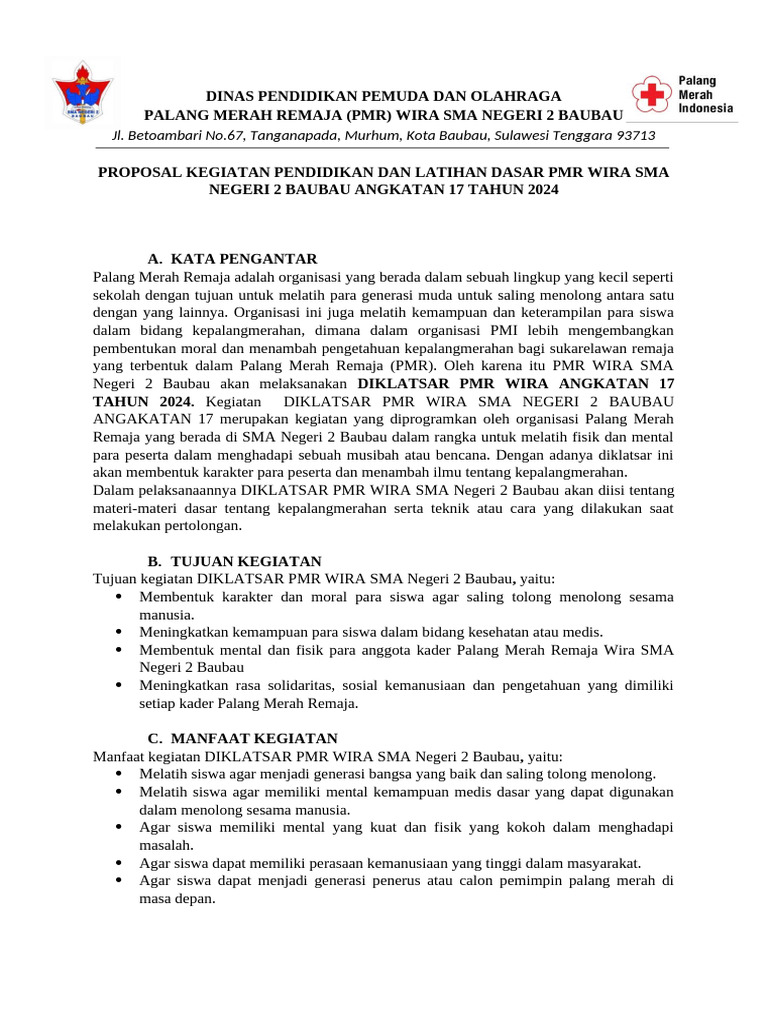 (PMR) Proposal Diklat A17 | PDF