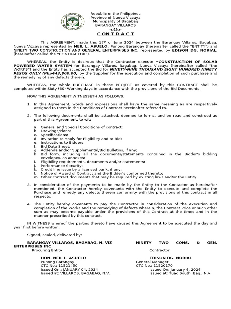 Contract | PDF | Justice | Crime & Violence