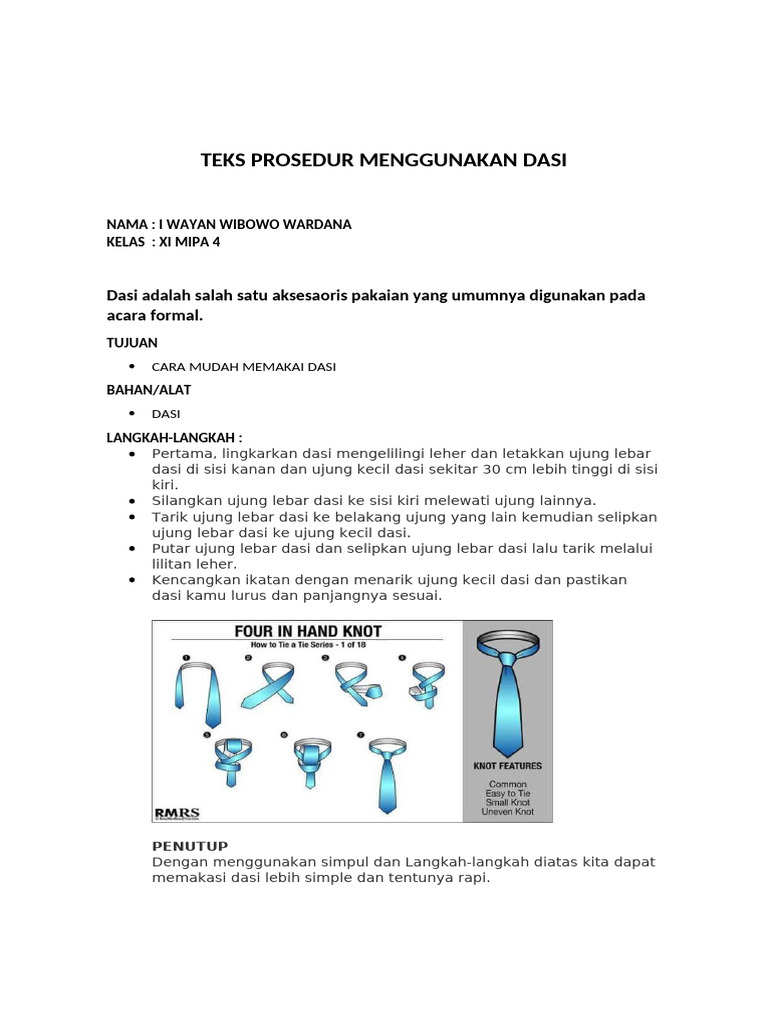 Teks Prosedur Menggunakan Dasi | PDF