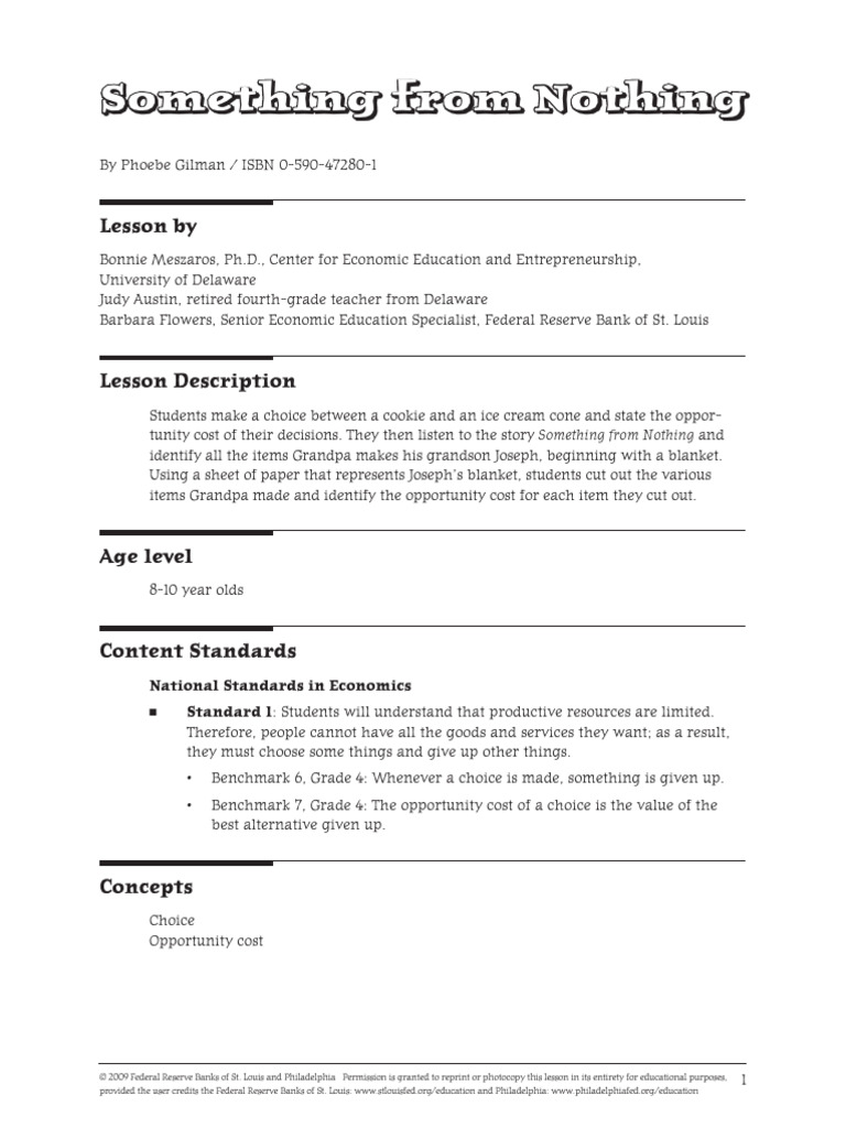 Teaching Opportunity Cost with Gilman | PDF