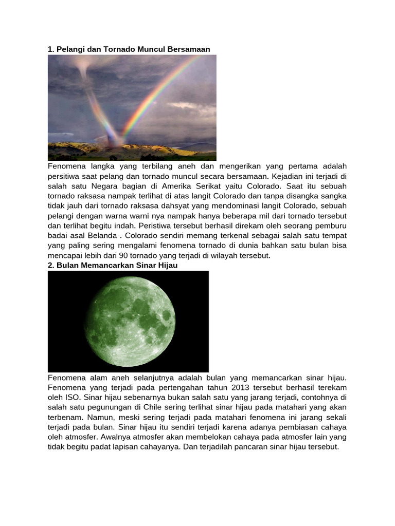 Fenomena Alam: Pelangi dan Tornado | PDF | Perjalanan | Sains & Matematika