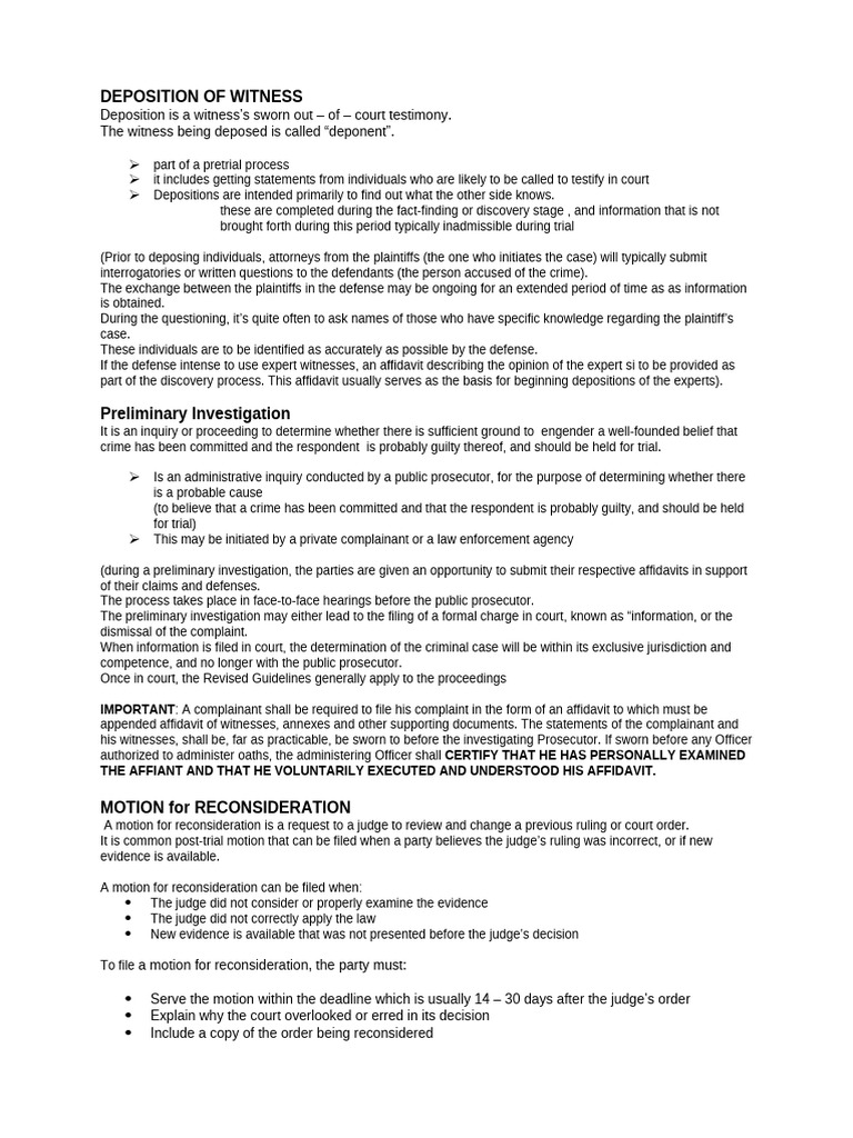 Deposition of Witness | PDF | Deposition (Law) | Affidavit