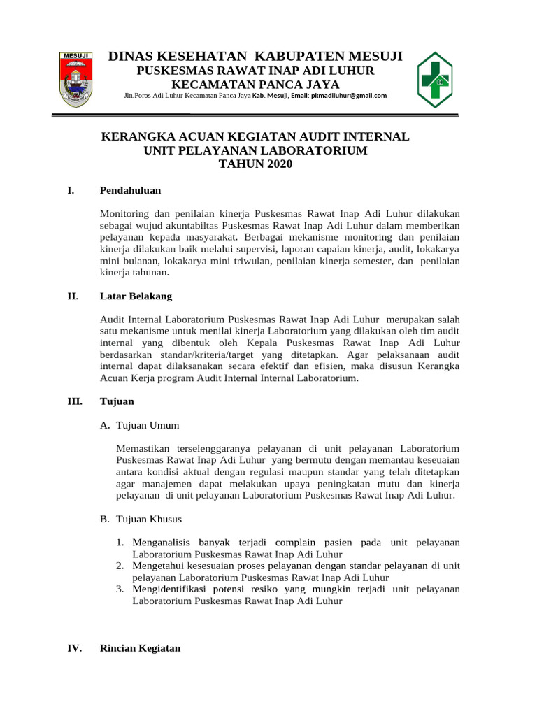 Kak Audit Lab | PDF | Pengelolaan Keuangan & Uang