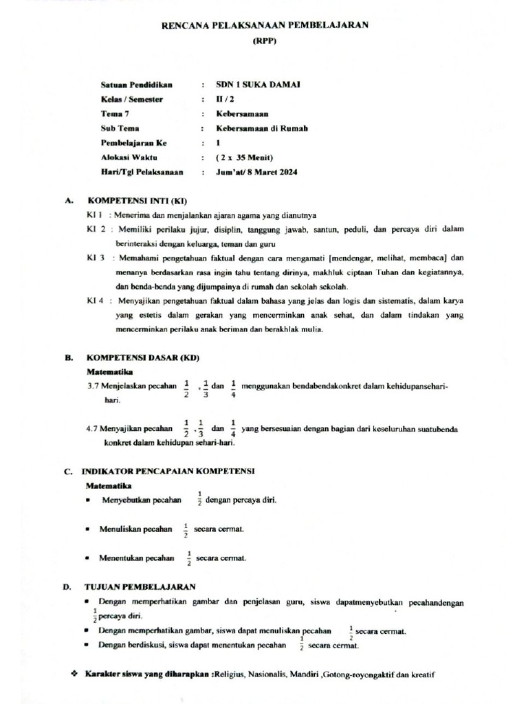 RPP Ria Bulan 3 | PDF