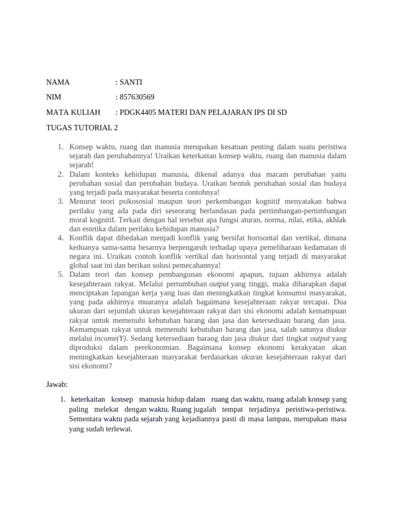 Tugas Tutorial 2 Pembelajaran Ips Di SD | PDF