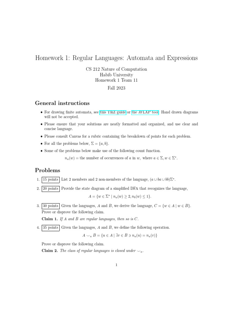 HW 1 | PDF | Formalism (Deductive) | Mathematics