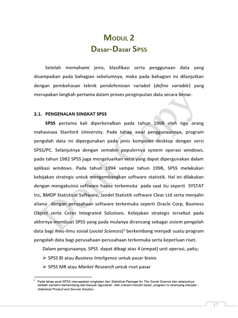 MODUL 2. Dasar-Dasar SPSS | PDF