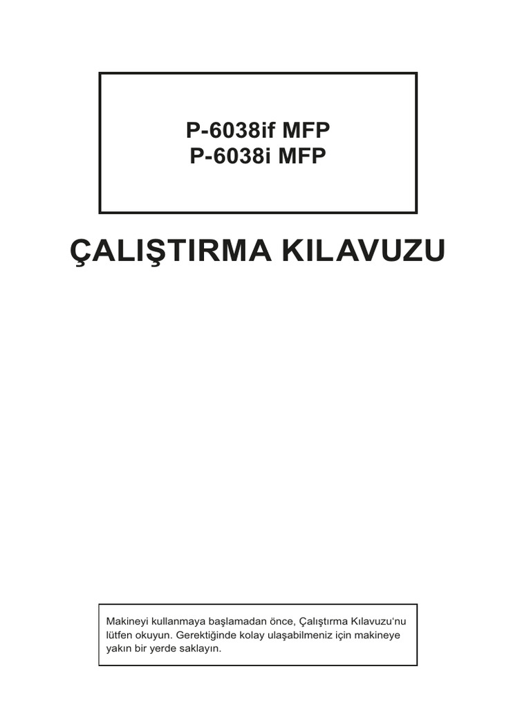 TR Ih P-6038i MFP P-6038if MFP Ut Rev 1 | PDF