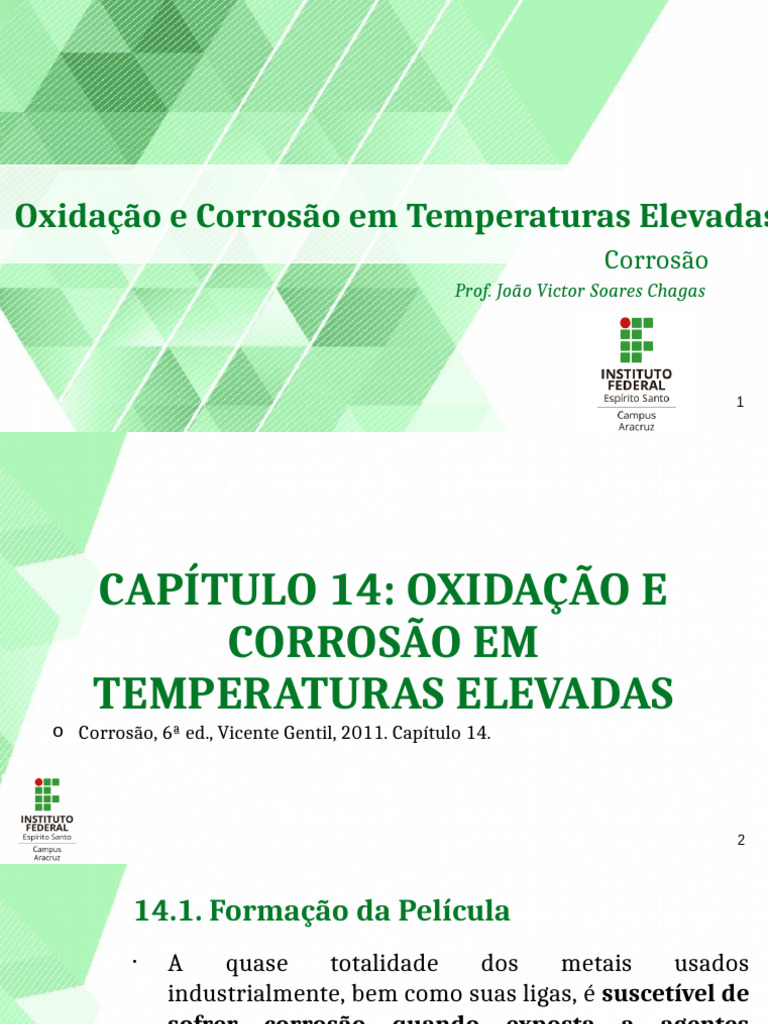Aula 10 - Oxidação e Corrosão em Temperaturas Elevadas | PDF | Corrosão ...