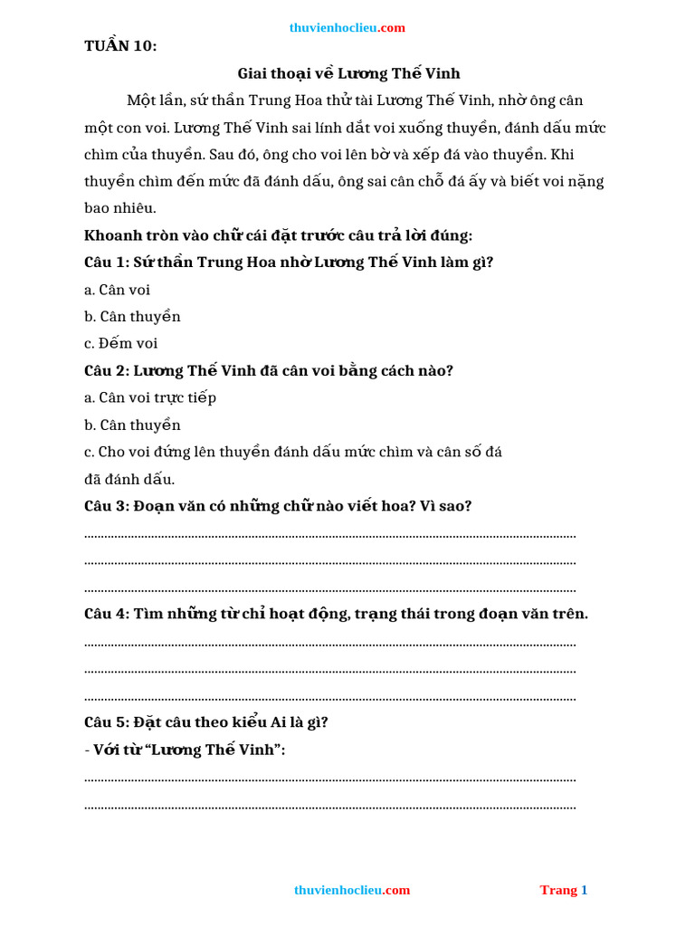 TV2 Tuan 10 Ket Noi Tri Thuc | PDF