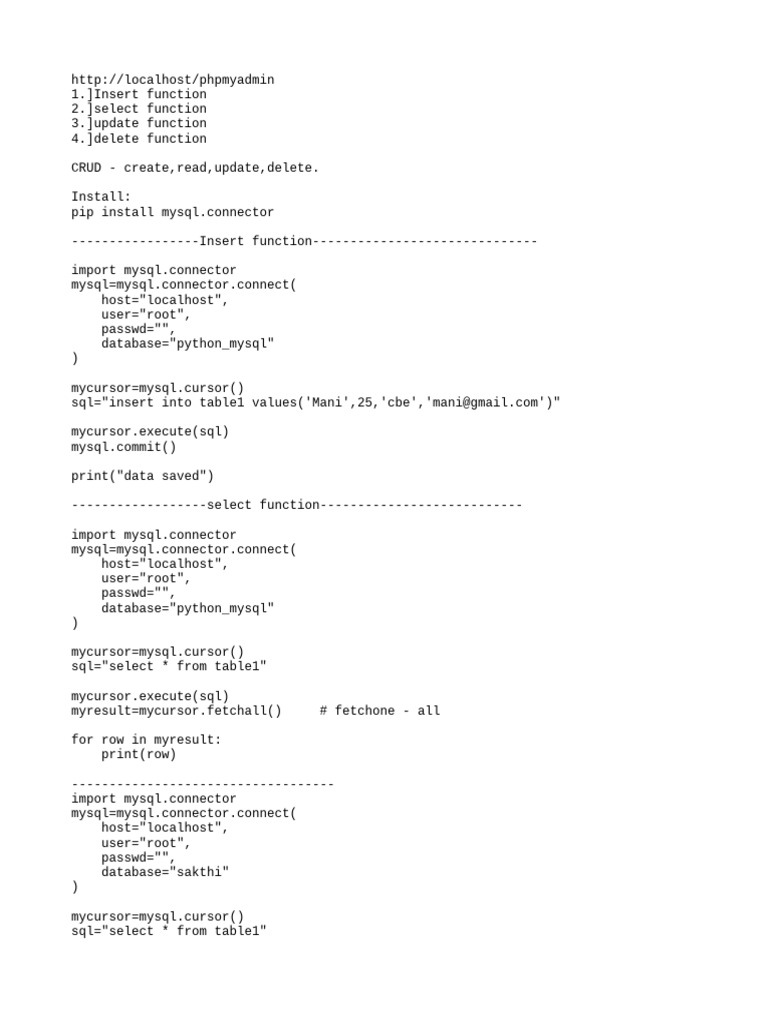 MySQL CRUD Operations Guide | PDF | Databases | Information Technology Management