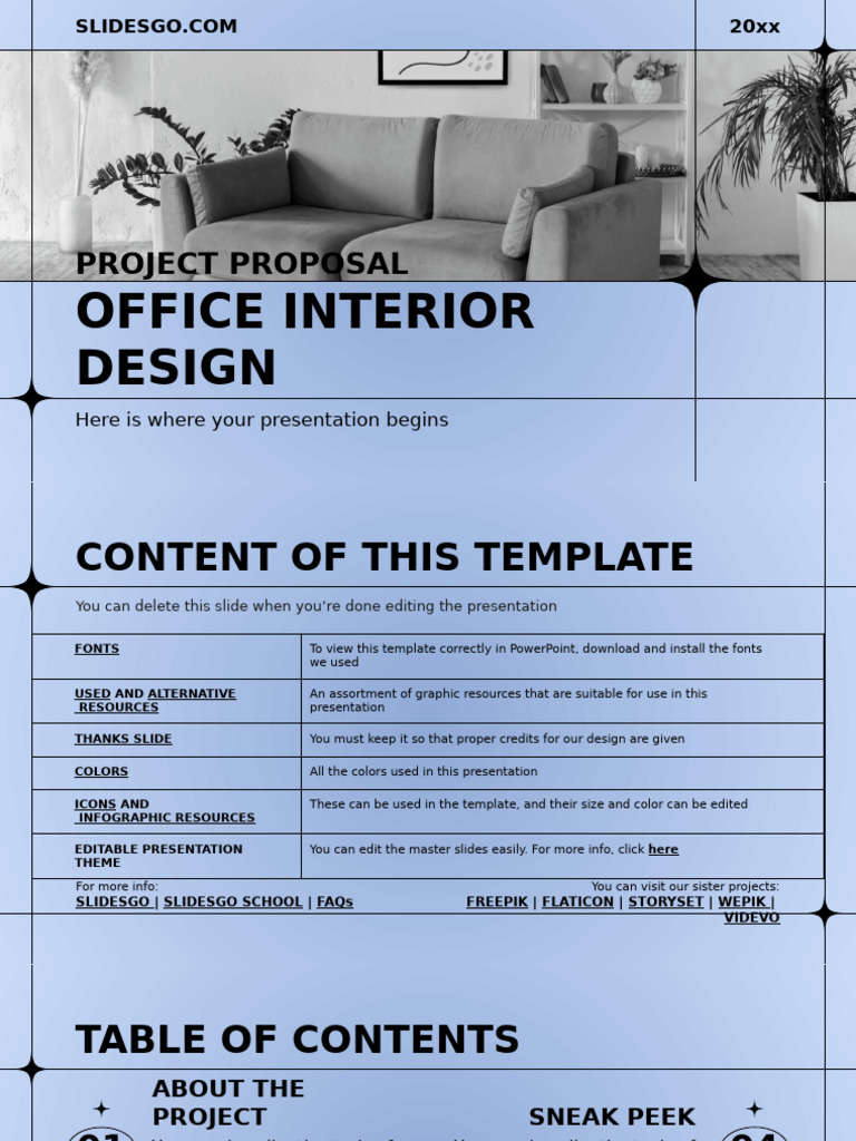 Office Interior Design Project Proposal by Slidesgo | PDF | Planets | Planets In Astrology