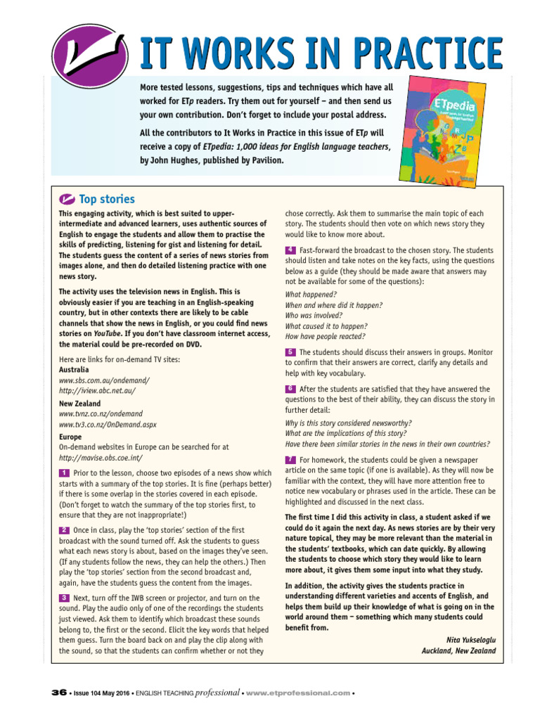 It Works in Practice 104 | PDF | News | Question