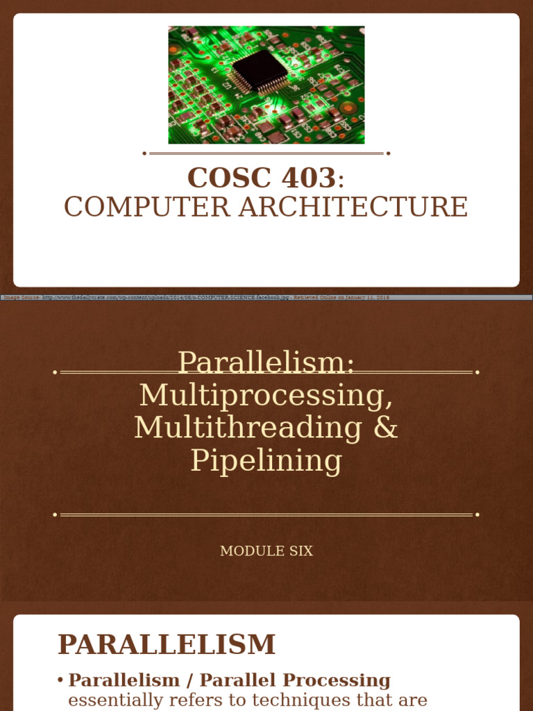 Parallelism Multiprocessing Multithreading And Pipelining Pdf