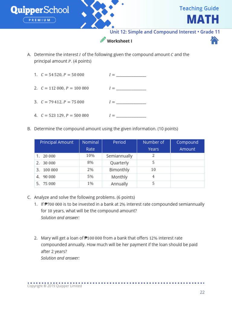 Compound Interest Activity | PDF