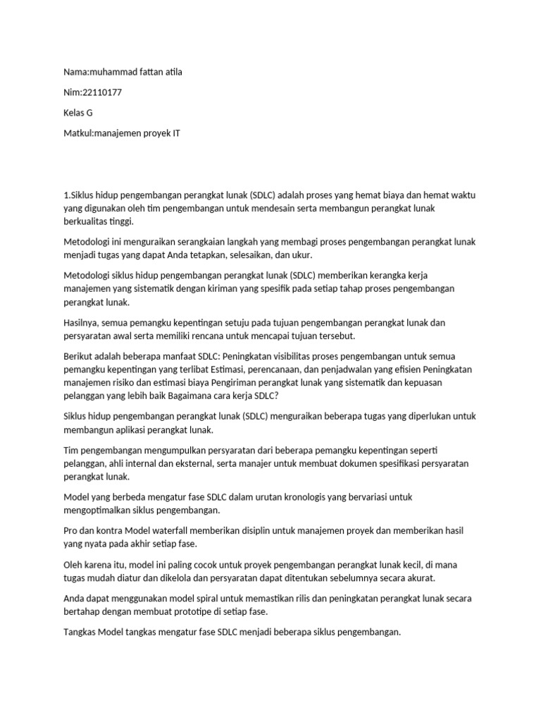 Manajemen Proyek IT1 | PDF | Komputer | Teknologi & Rekayasa