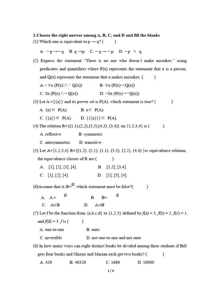 Exercise Discrete Mathematics | PDF | Discrete Mathematics | Theoretical Computer Science