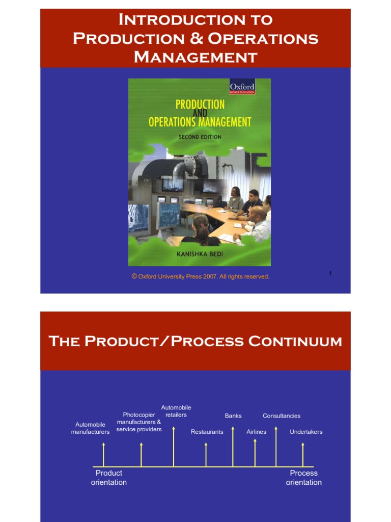 Chapter 1 Introduction To Pom Pdf Operations Management Automation