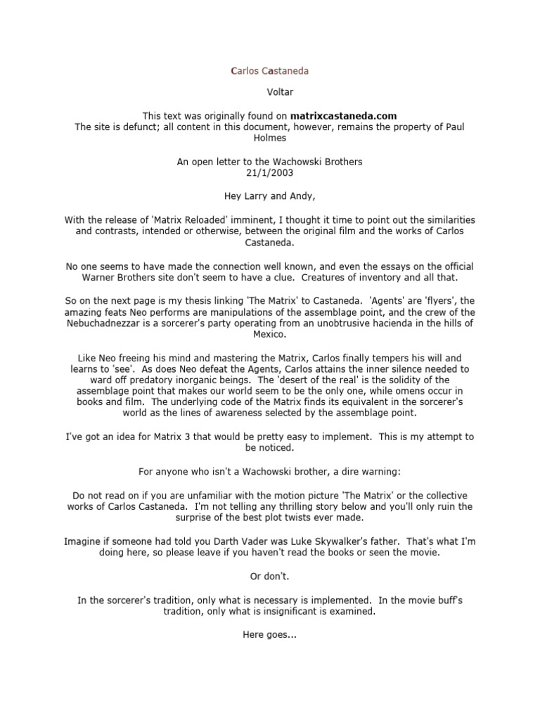 Matrix Castaneda | PDF
