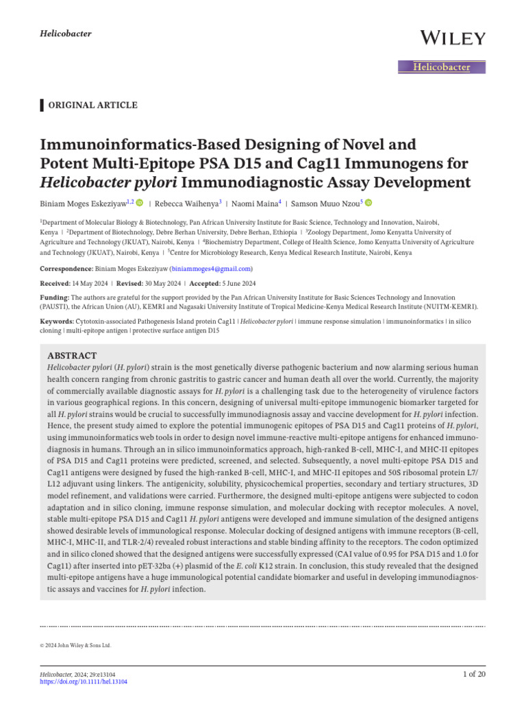 Immunoinformatics Journal | PDF | Epitope | Antigen