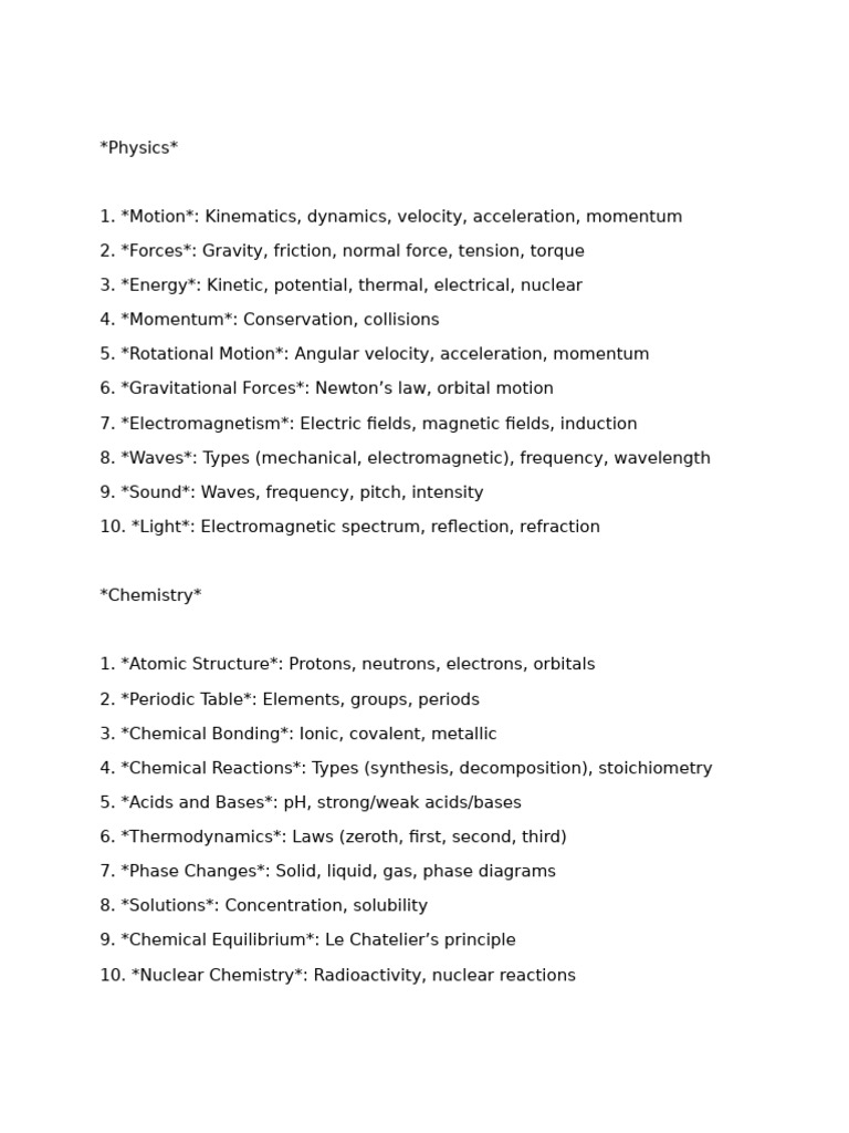 PHYSCI 1 | PDF | Chemistry | Force