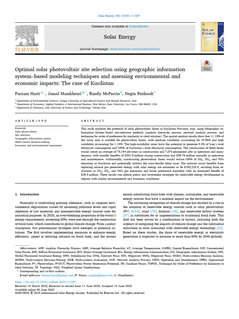 Optimal Solar PV Site Selection | PDF | Renewable Energy | Photovoltaics