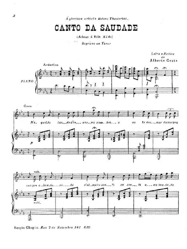 2 - Alberto Costa - Canto Da Saudade | PDF
