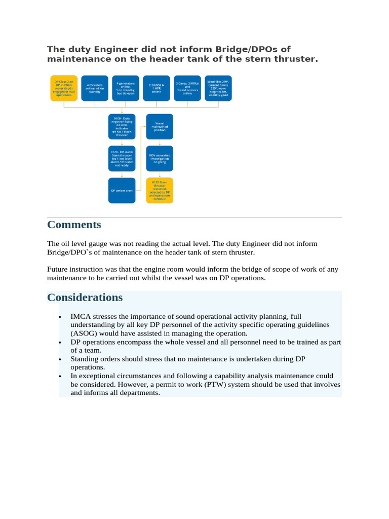 Maintenance During DP Operations Leads To An Undesired Event | PDF | Business | Computers