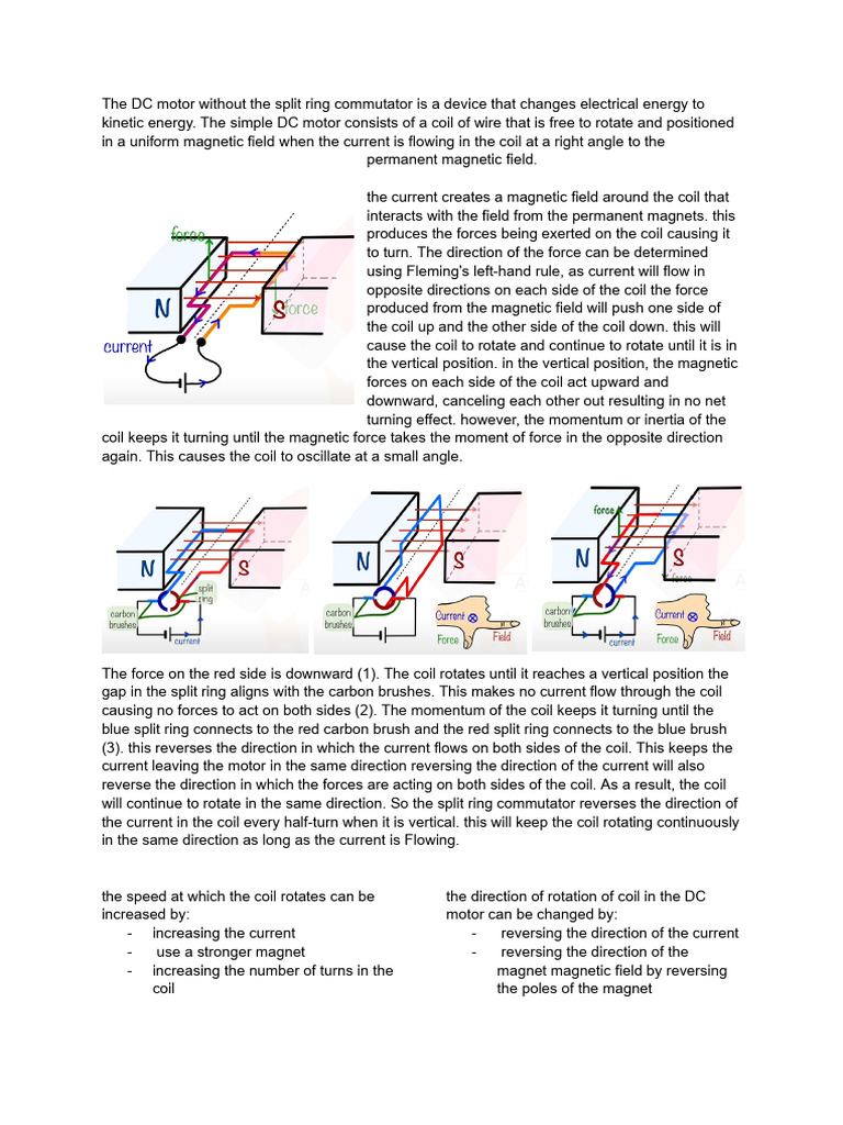 Understanding DC Motors Without Commutators | PDF | Electric Motor | Force