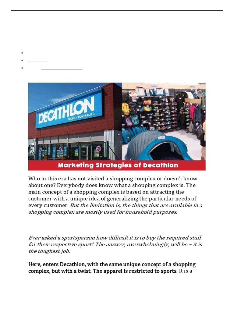 Case_study_Decathlon | PDF | Brand | Marketing