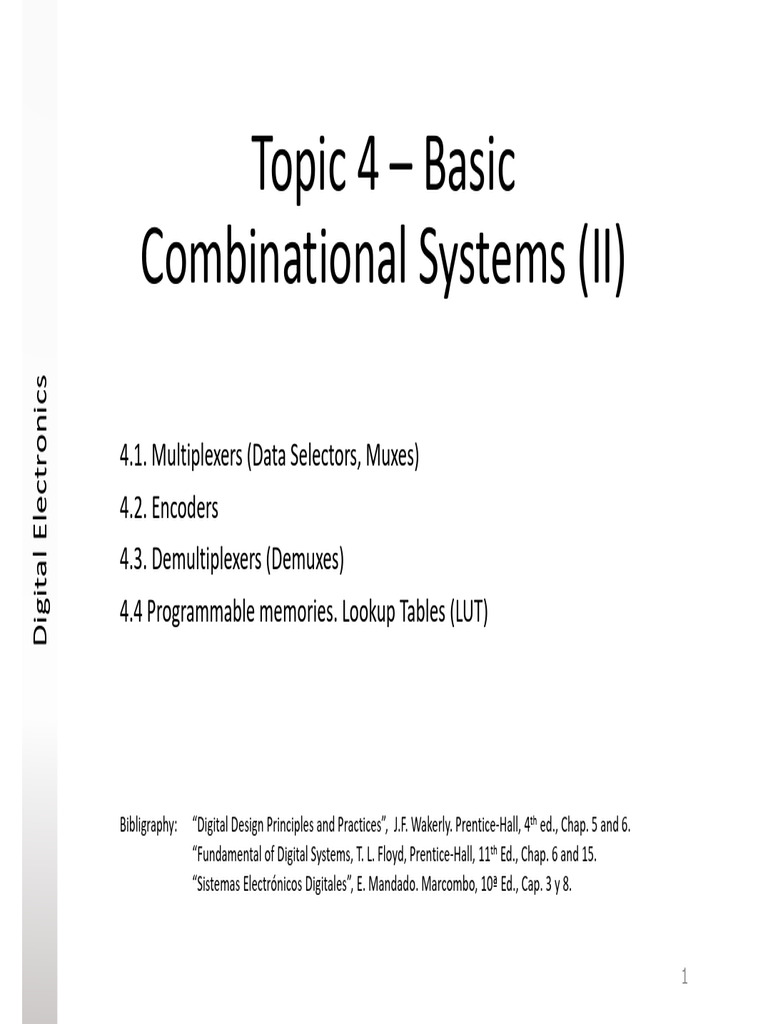 Combinational Systems: Mux, Encoder, Demux | PDF | Multiplexing | Computer Science
