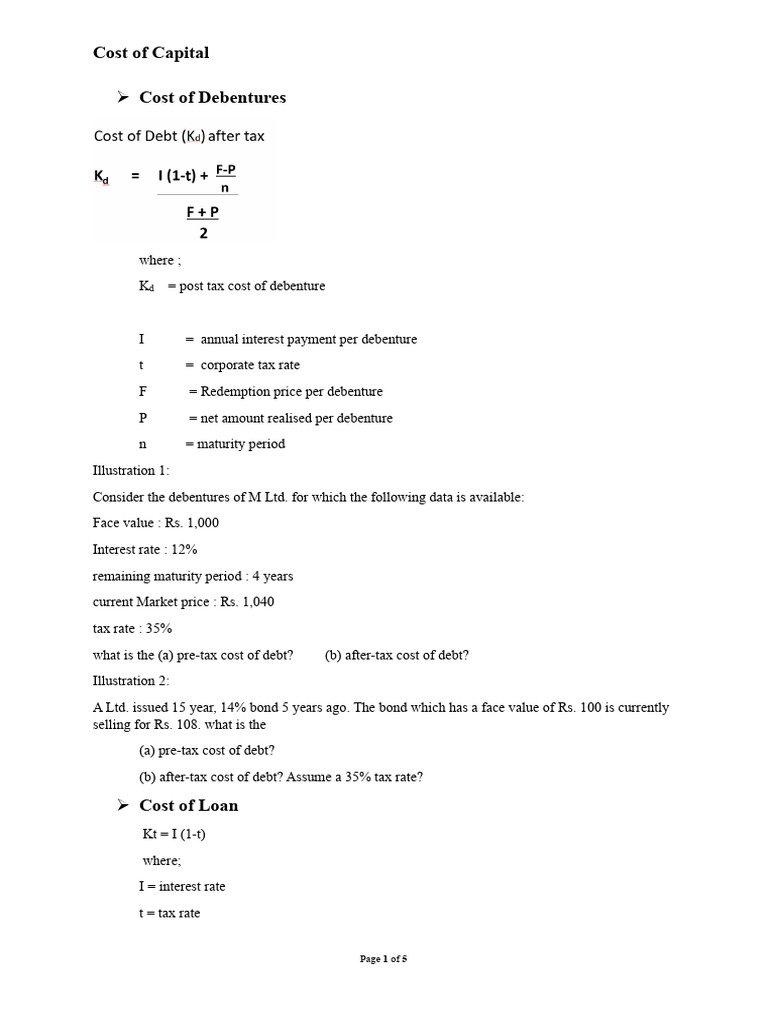 Illustrations On Cost of Capital | PDF | Cost Of Capital | Preferred Stock