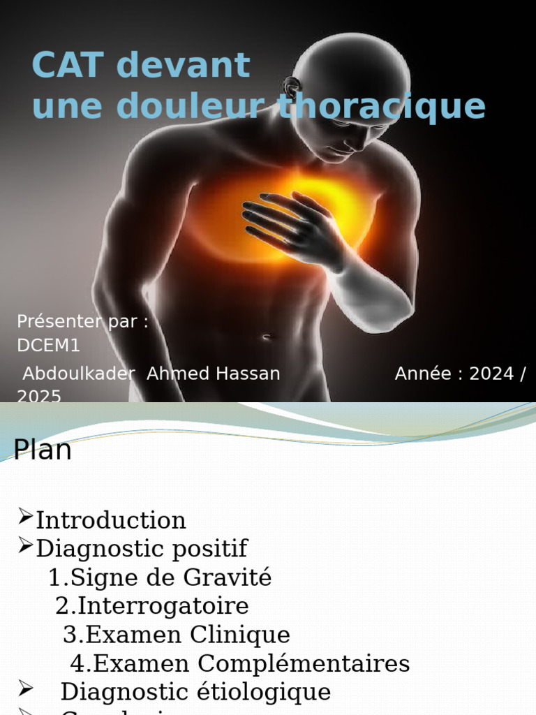 Douleur thoracique : diagnostic et urgences | PDF | Maladies et ...