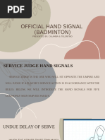 Badminton Hand Signals | PDF | Referee | Sports