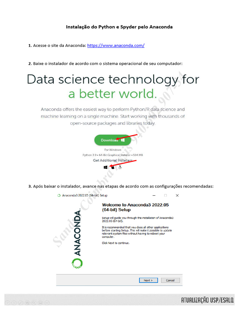 Tutorial de Instalacao Do Python e Spyder Pelo Anacondapdf Portugues ...