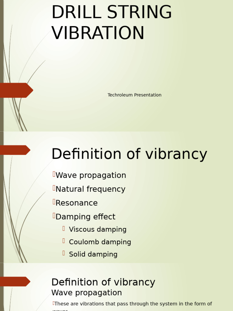 Drill String Vibration - Fial | PDF | Oscillation | Damping