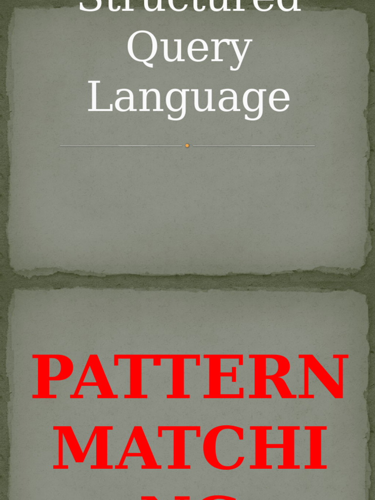 3 MySql Pattern Matching | PDF