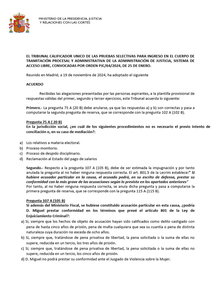 Acuerdo Tcu TR Libre 64 Plantillas Definitivas | PDF | Sentencia (ley) | Judicaturas