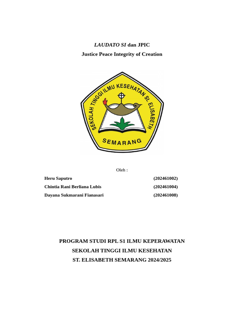 Makalah LAUDATO SI Dan JPIC | PDF