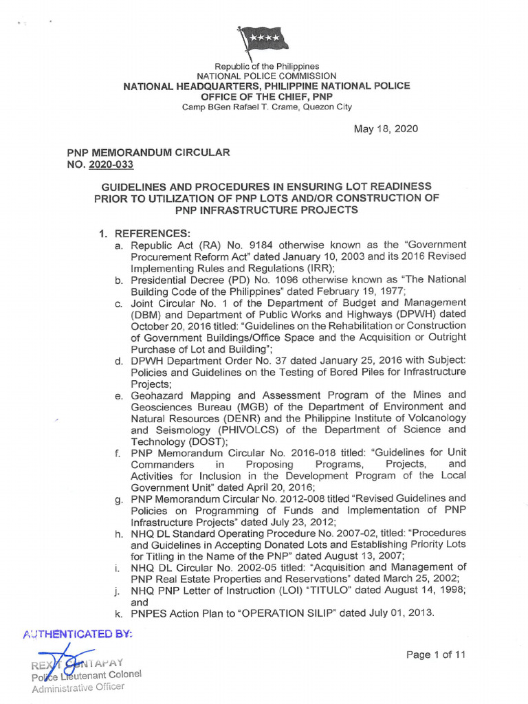 PNP MC No 2020 033 | PDF