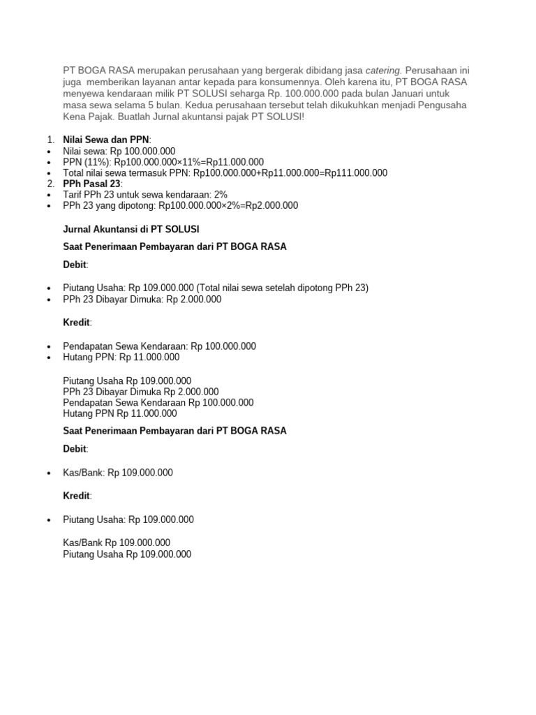 PT BOGA RASA Merupakan Perusahaan Yang Bergerak Dibidang Jasa | PDF