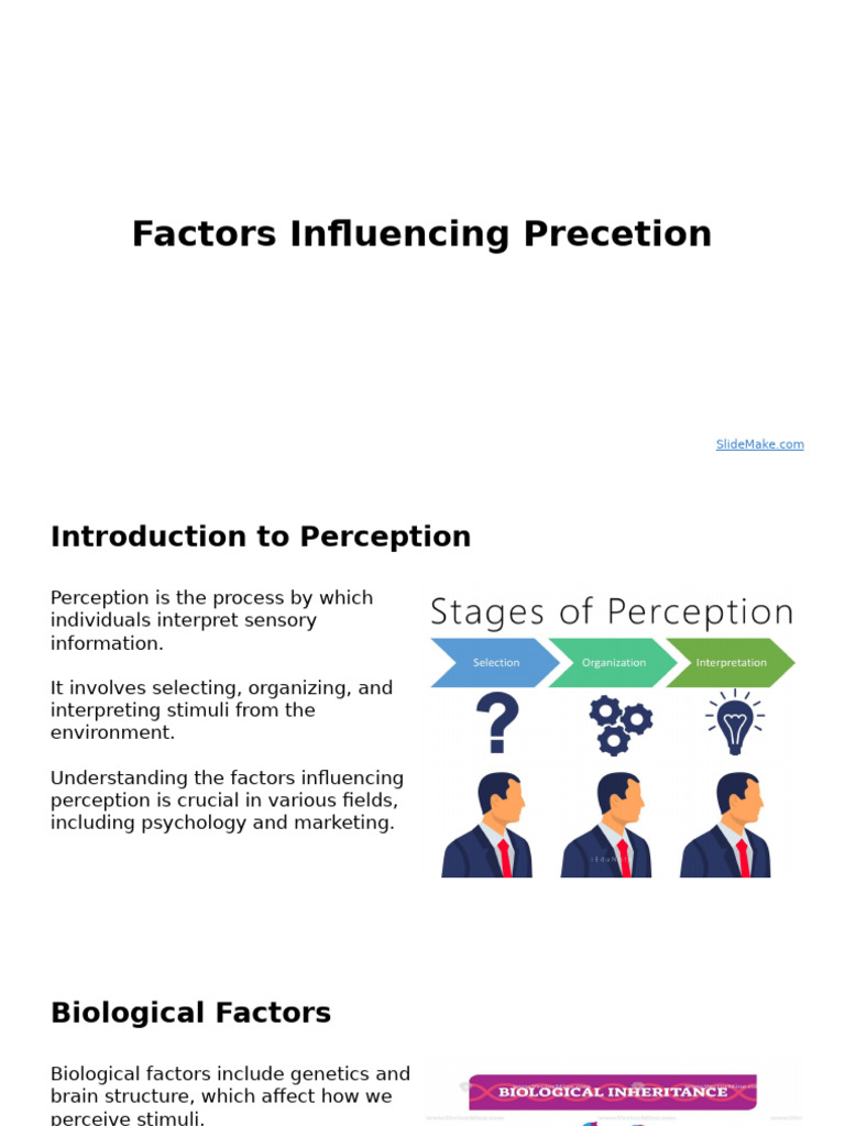 Factors Influencing Precetion | PDF | Perception | Attention